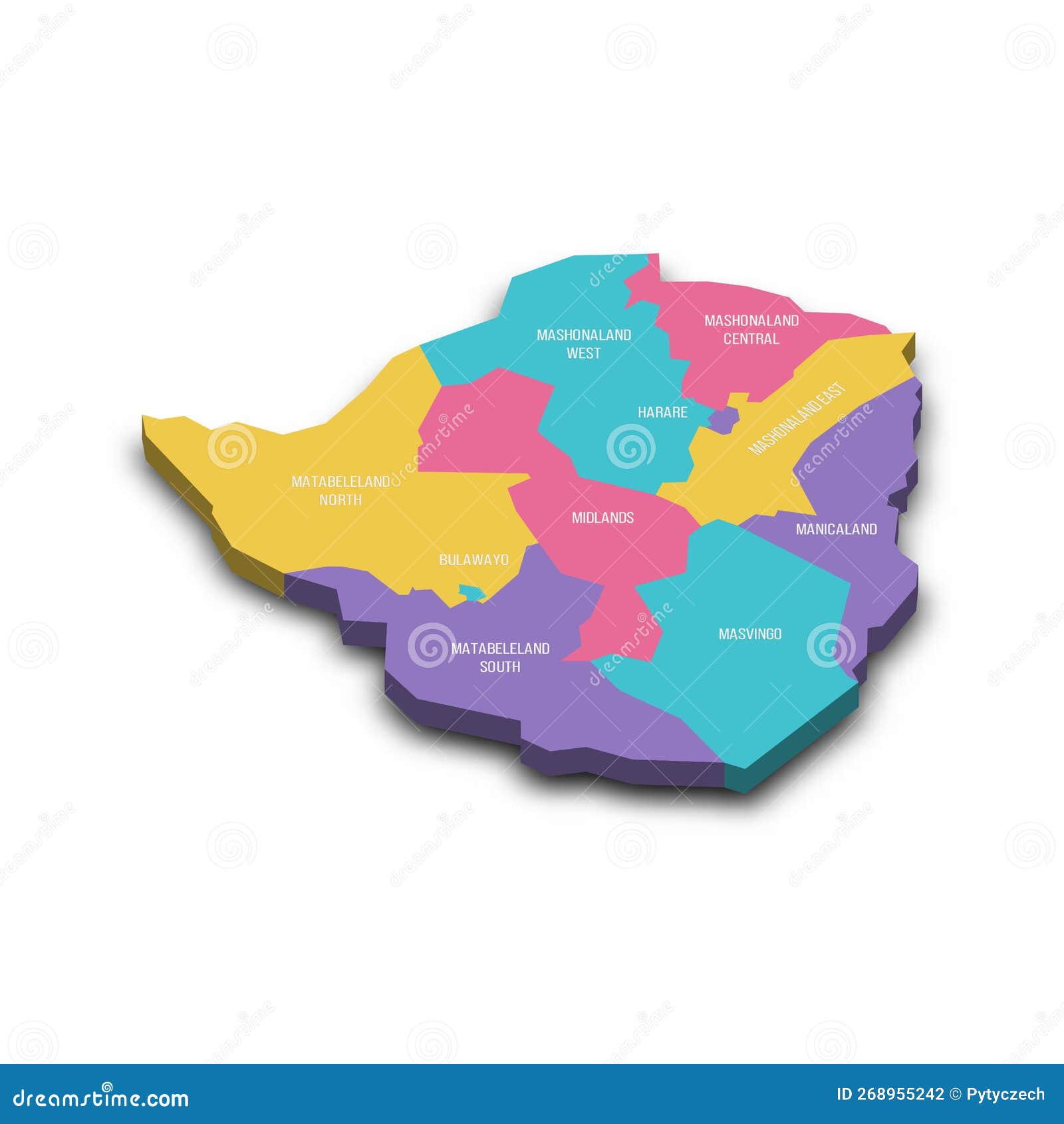 Political Map Of Zimbabwe Isolated On White Background Vector ... Political Map Of Zimbabwe Isolated On White Background Vector ...