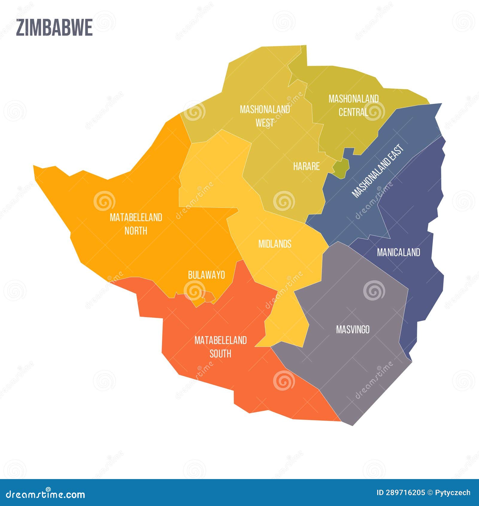 Political Map Of Zimbabwe Isolated On White Background Vector ... Political Map Of Zimbabwe Isolated On White Background Vector ...