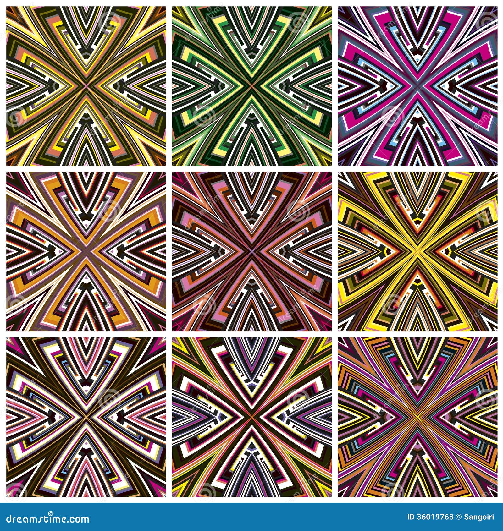 Zimbabwe Textile Pattern Set Stock Vector - Illustration of african ...