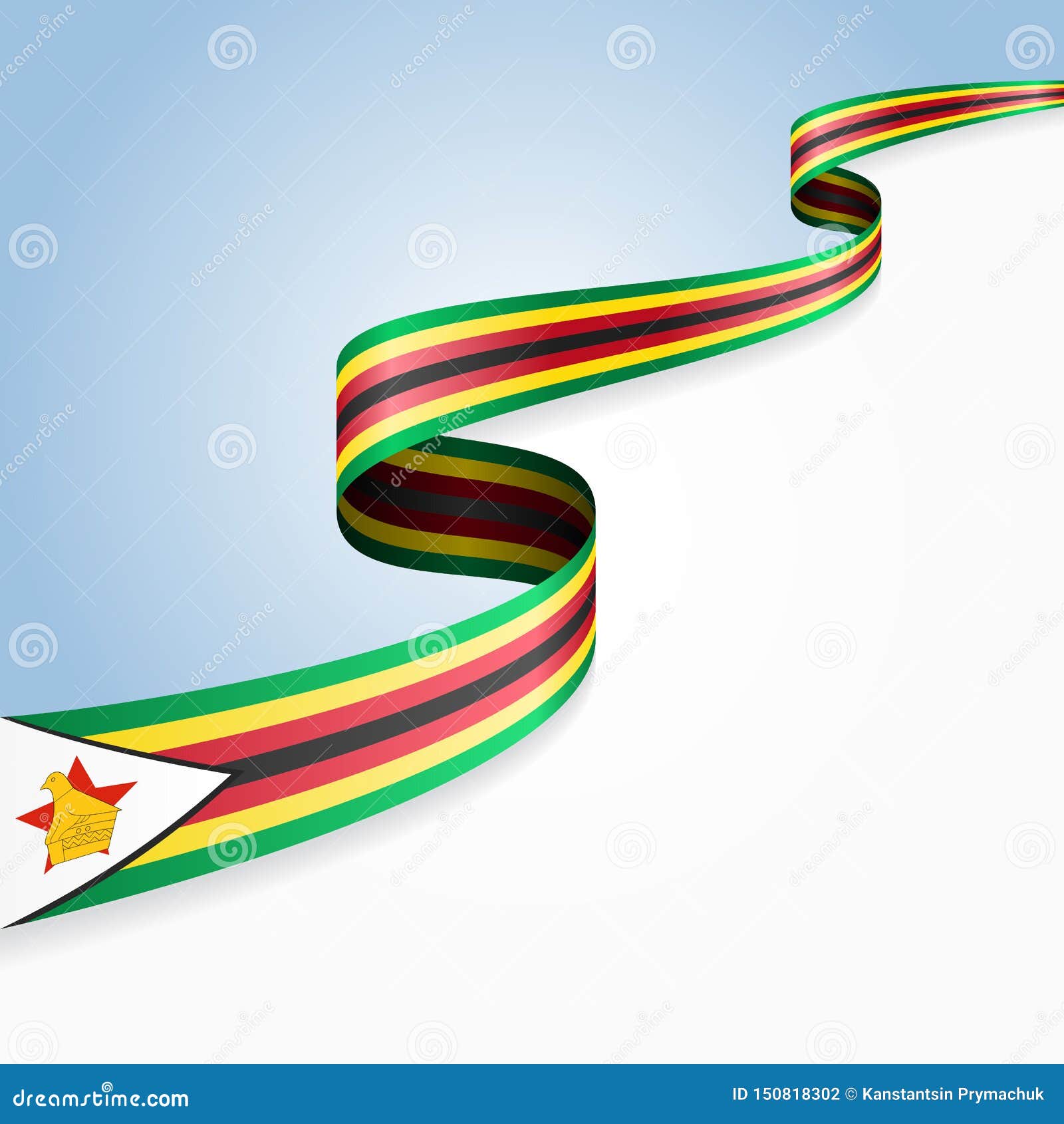 Zimbabwean Flag Wavy Abstract Background. Vector Illustration. Stock ...