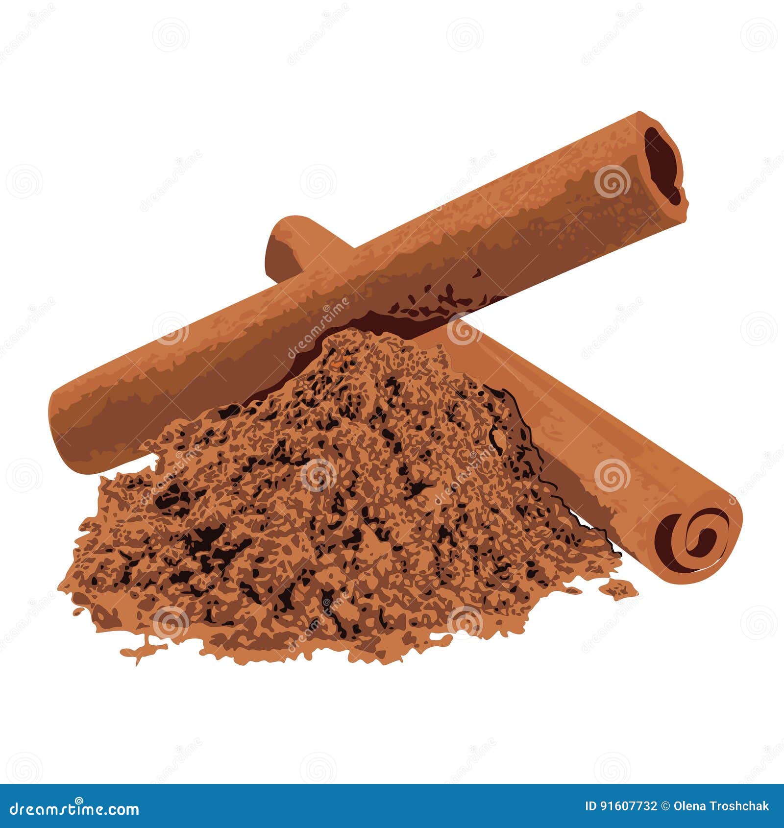 Zimt vektor abbildung. Illustration von abbildung, frech - 91607732