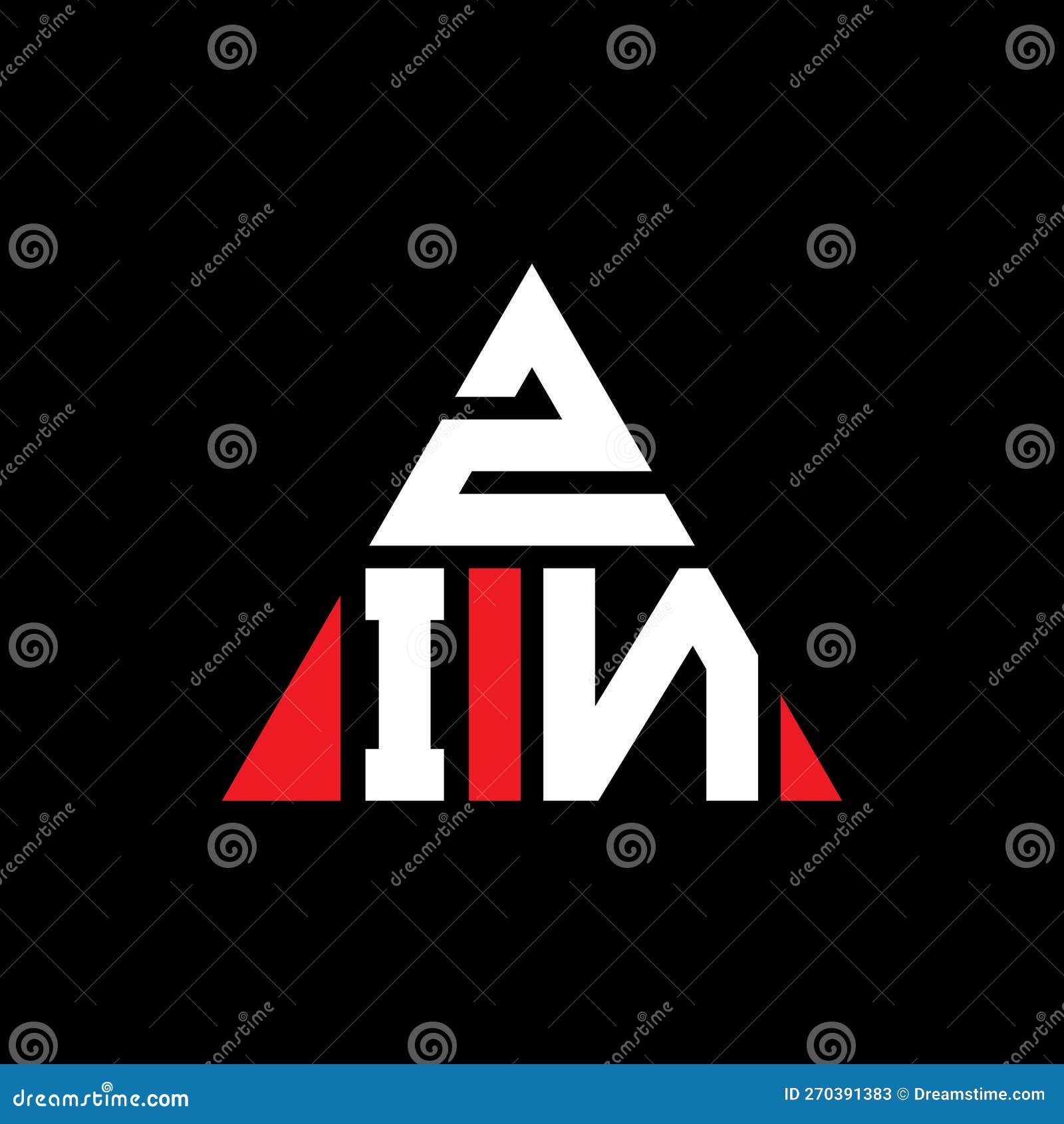 ZIN Triangle Letter Logo Design with Triangle Shape. ZIN Triangle Logo ...