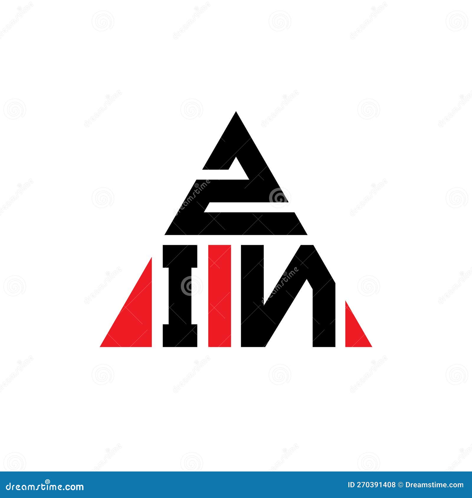 ZIN Triangle Letter Logo Design with Triangle Shape. ZIN Triangle Logo ...