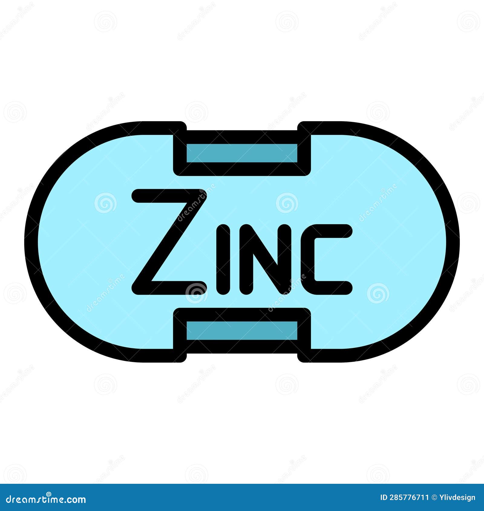 Zinc Capsule Icon Vector Flat Stock Vector - Illustration of outline ...