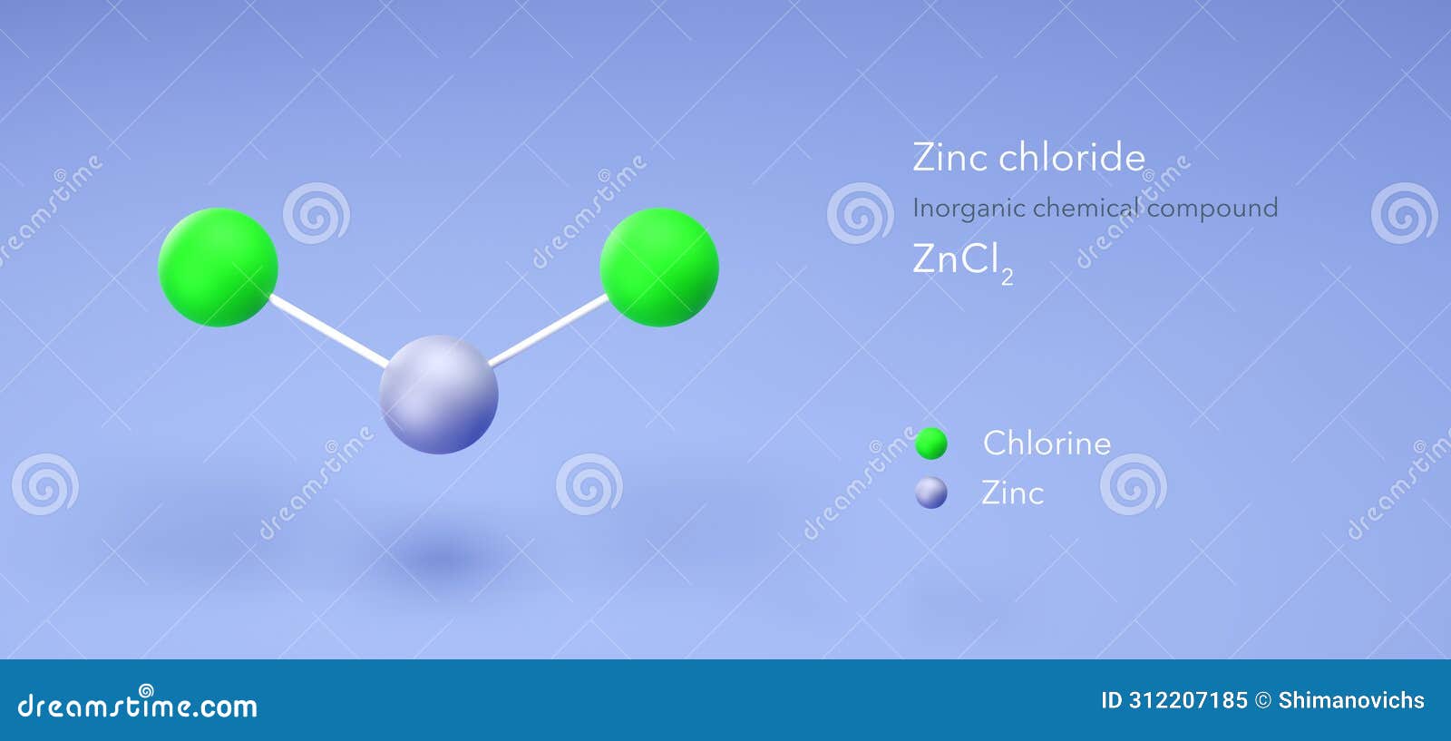 Zinc Chloride Molecule, Molecular Structures, Inorganic Chemical ...