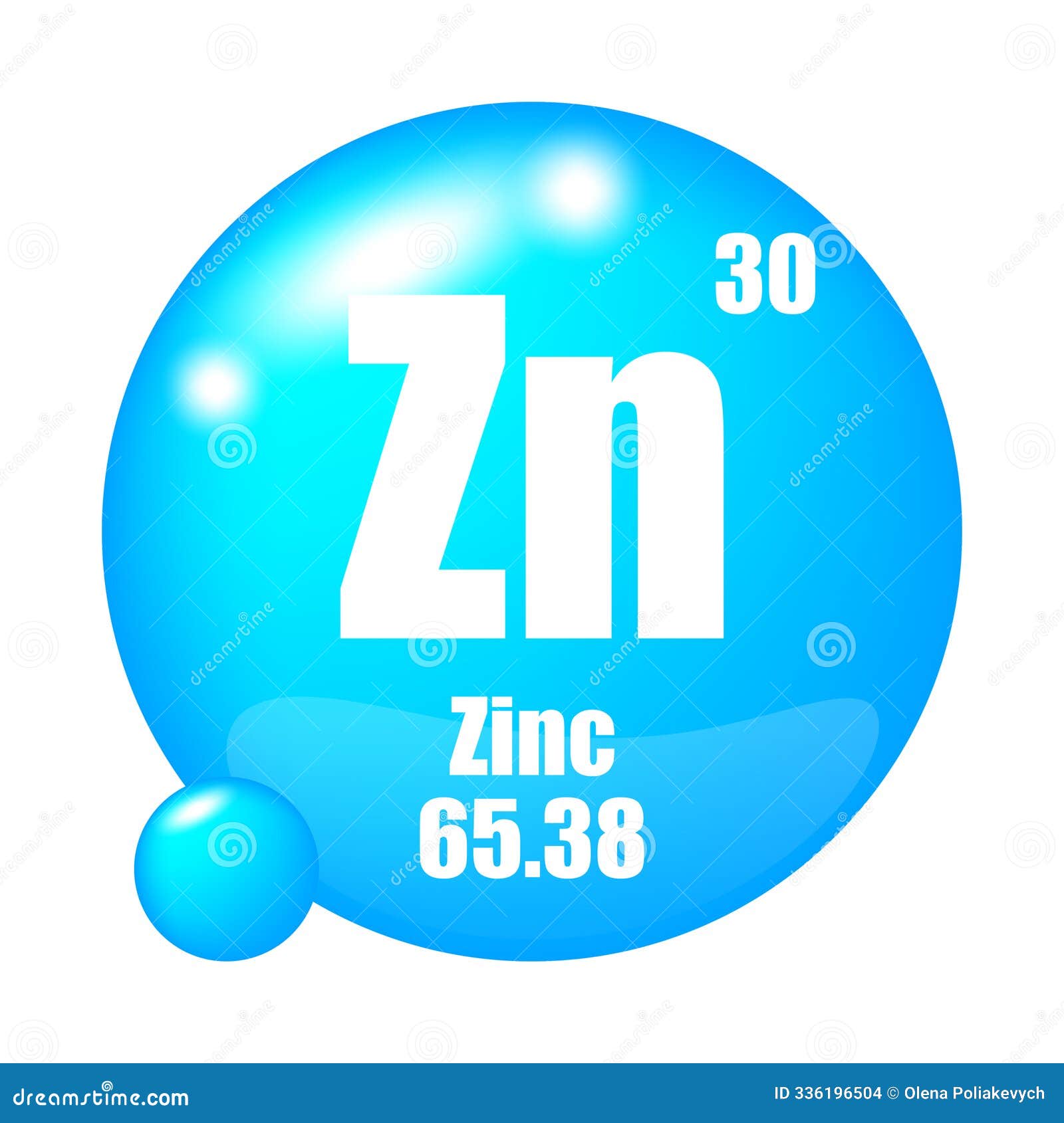 Zinc Symbol. Chemical Element Of The Periodic Table. Vector Stock ...