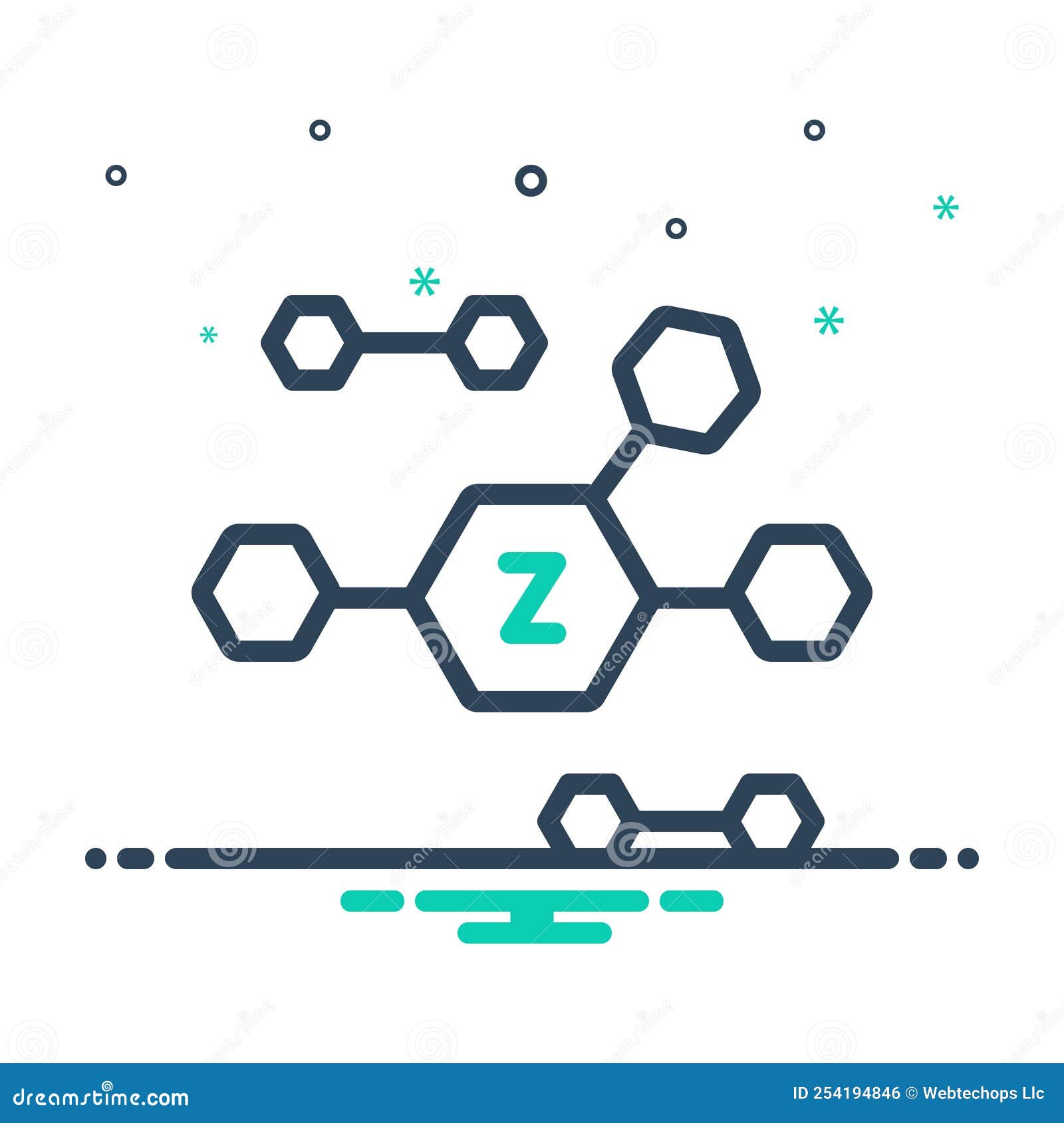 Mix Icon for Zinc, Oxide and Chemical Stock Vector - Illustration of ...