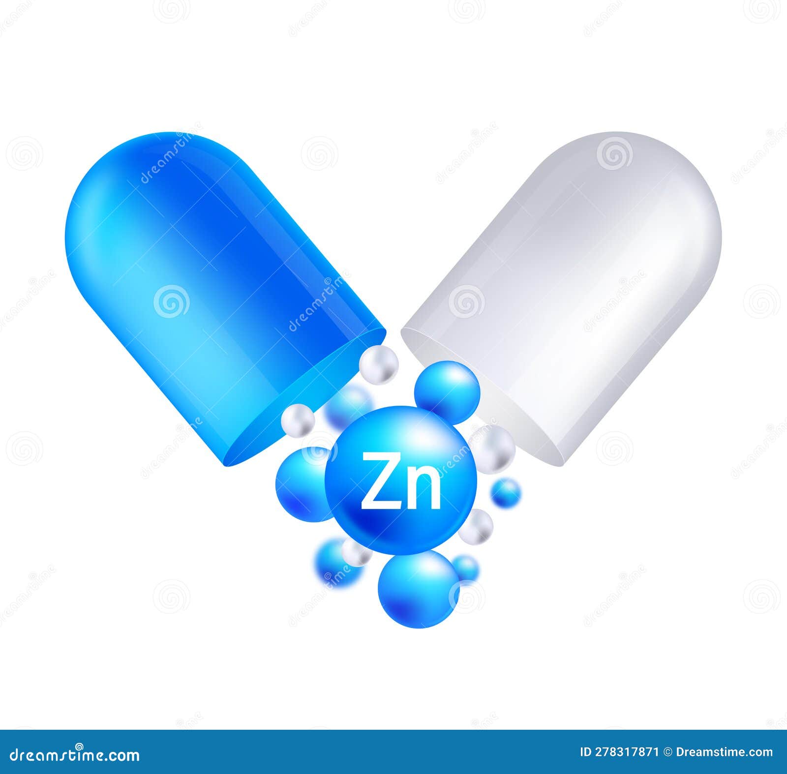 Zinc Icon Structure Chemical Element Round Shape Circle Light Blue ...