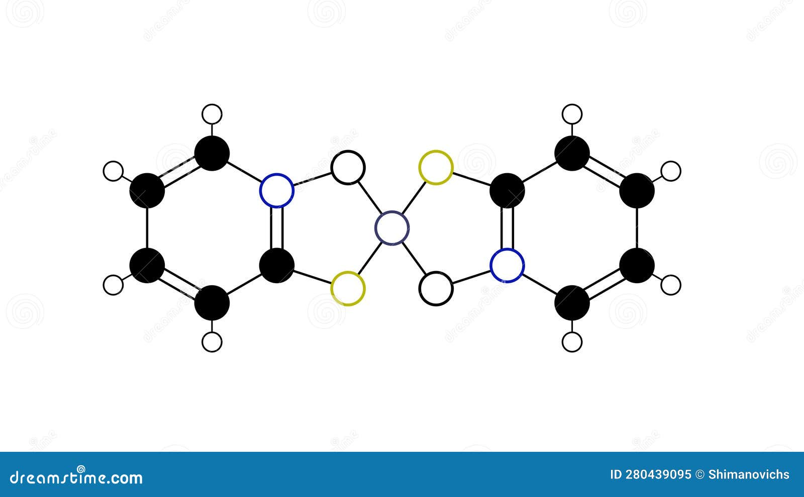 Zinc Pyrithione Molecule, Pyrithione Zinc Molecular Structure, Isolated ...