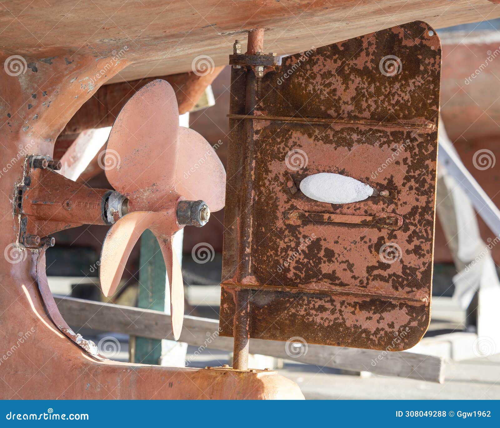 Sacrificial zinc anode stock photo. Image of damage - 308049288