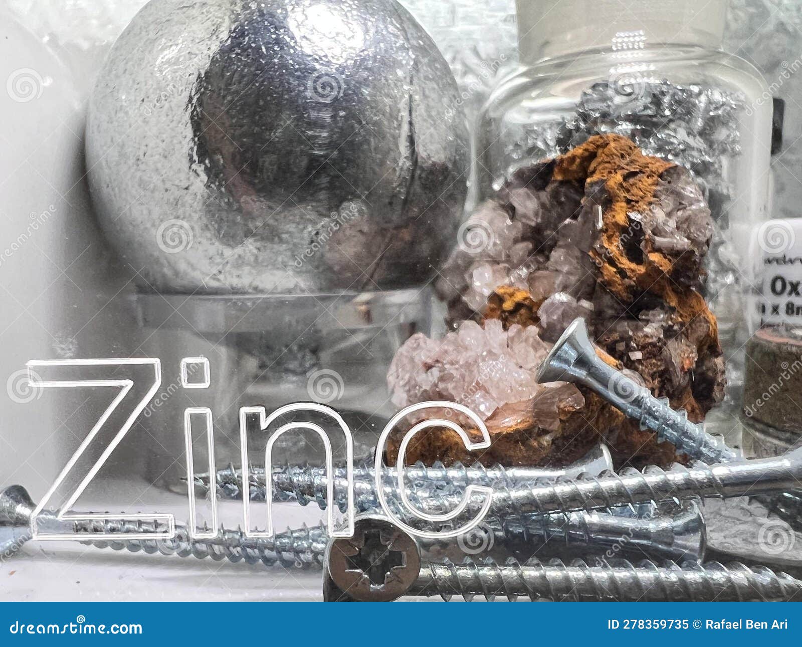 Zinc Sign in Front of Natural Deposits of Zinc Stock Image - Image of ...