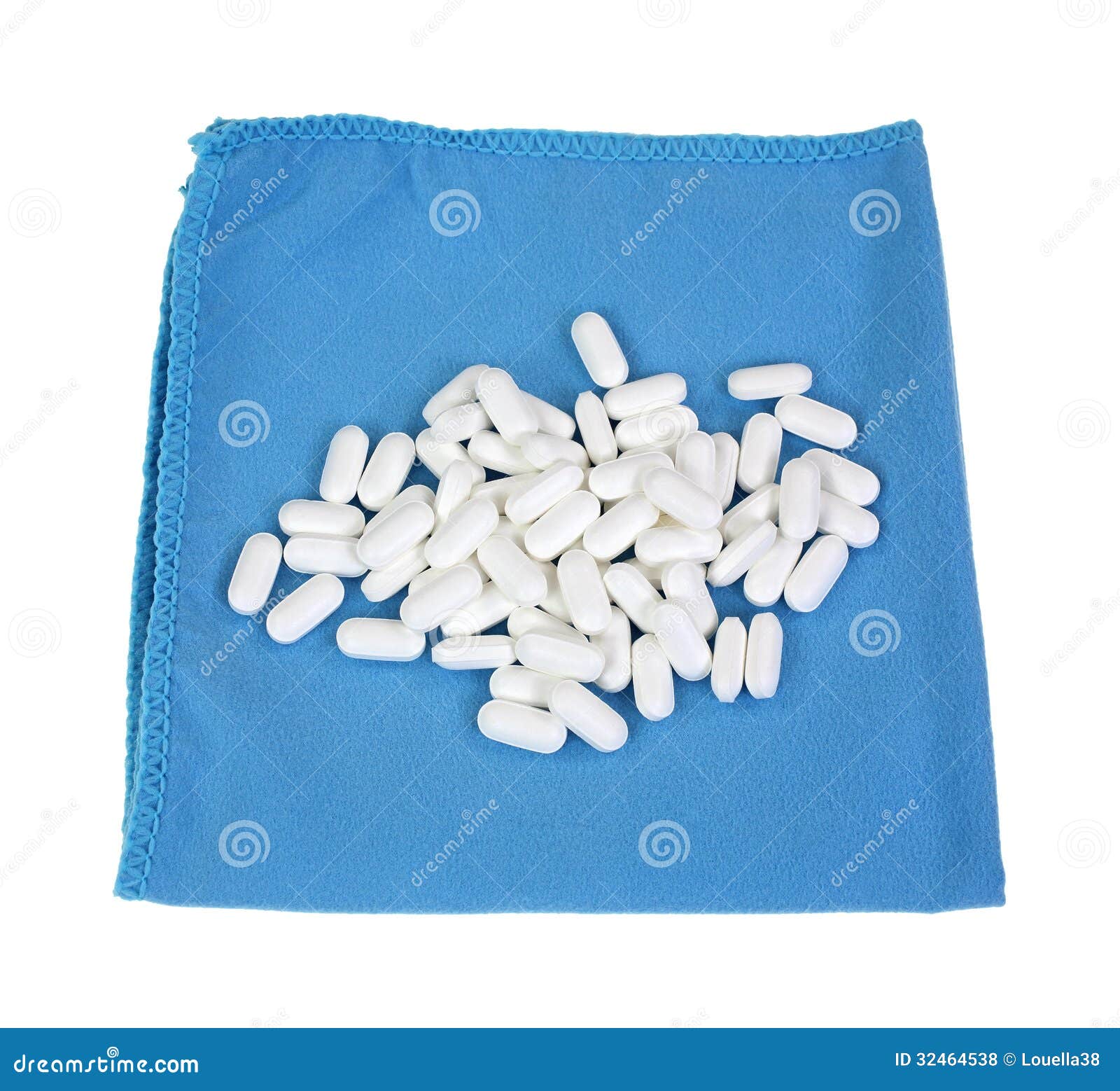 Zinc Tablets on Blue Cloth stock photo. Image of cloth - 32464538