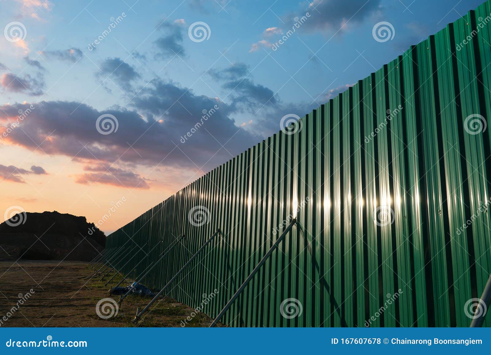 Zinc Wall of Construction Area Stock Photo - Image of beautiful ...