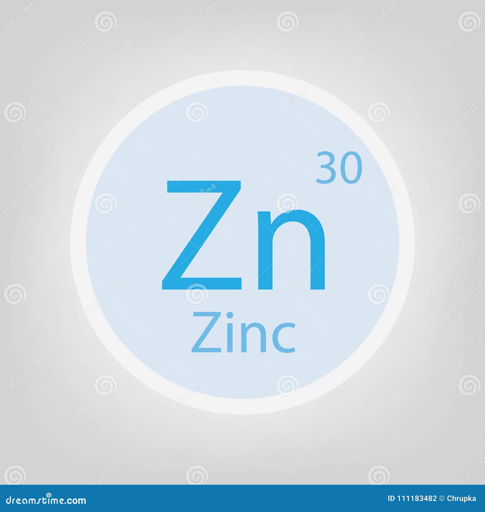 Zinc Zn Chemical Element Icon Stock Vector - Illustration of education ...