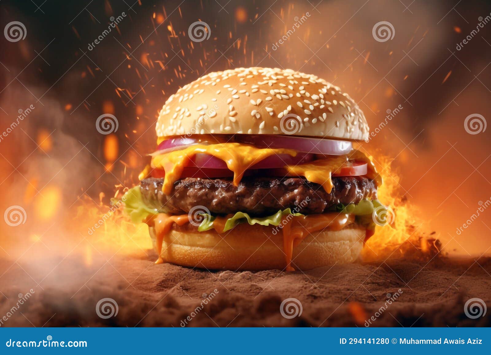 Zinger Burger With Cheese And Soft Drink - Ai Generated Stock Photo ...