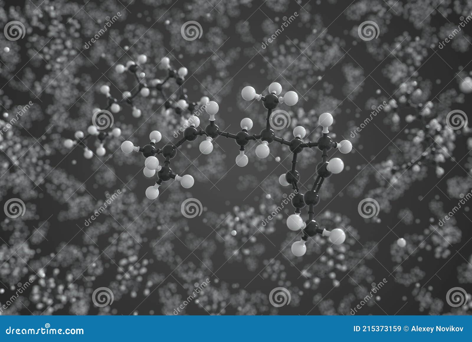 Zingiberene Molecule, Scientific Molecular Model, 3d Rendering Stock ...