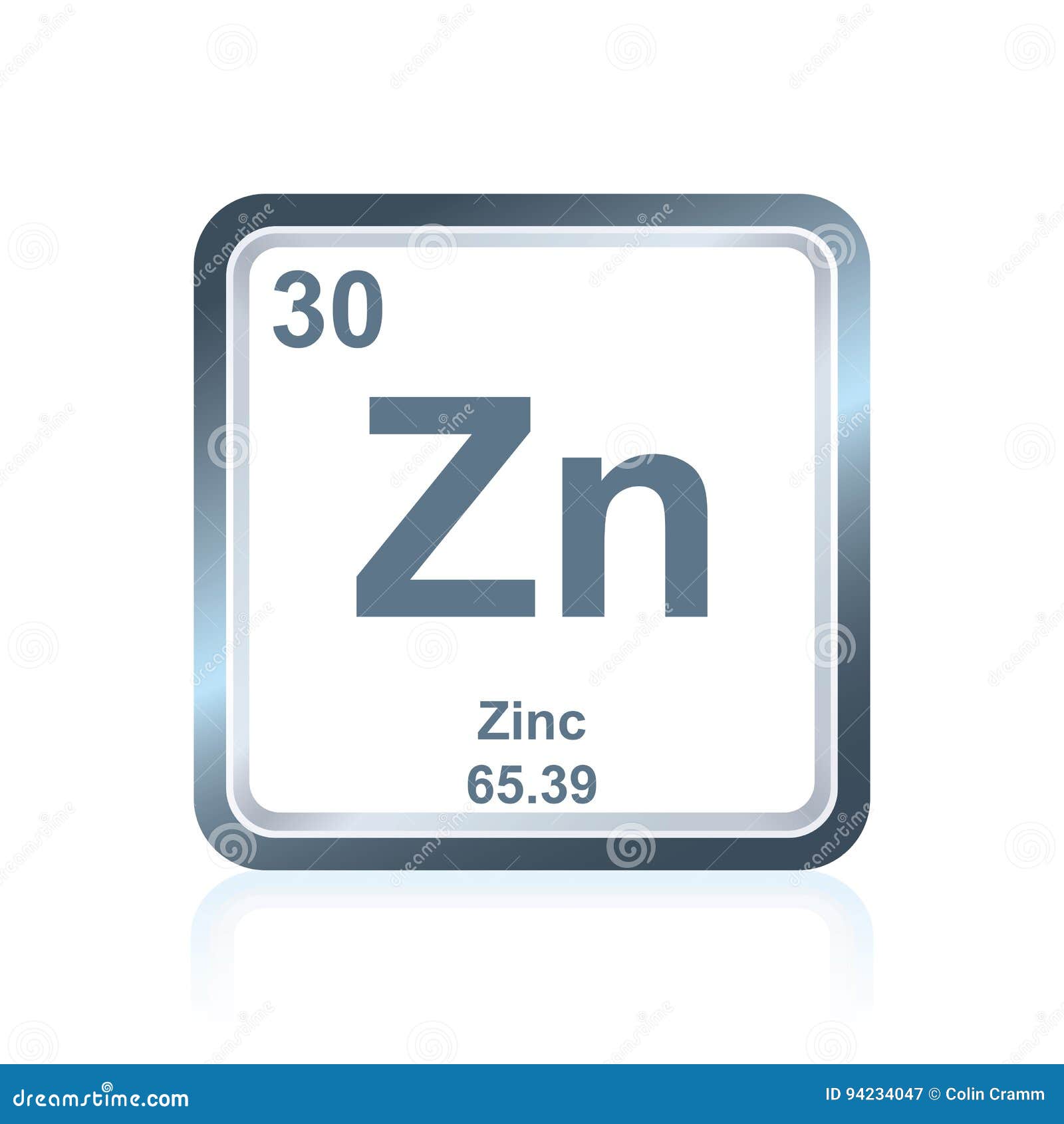 Zink Des Chemischen Elements Vom Periodensystem Stock Abbildung ...
