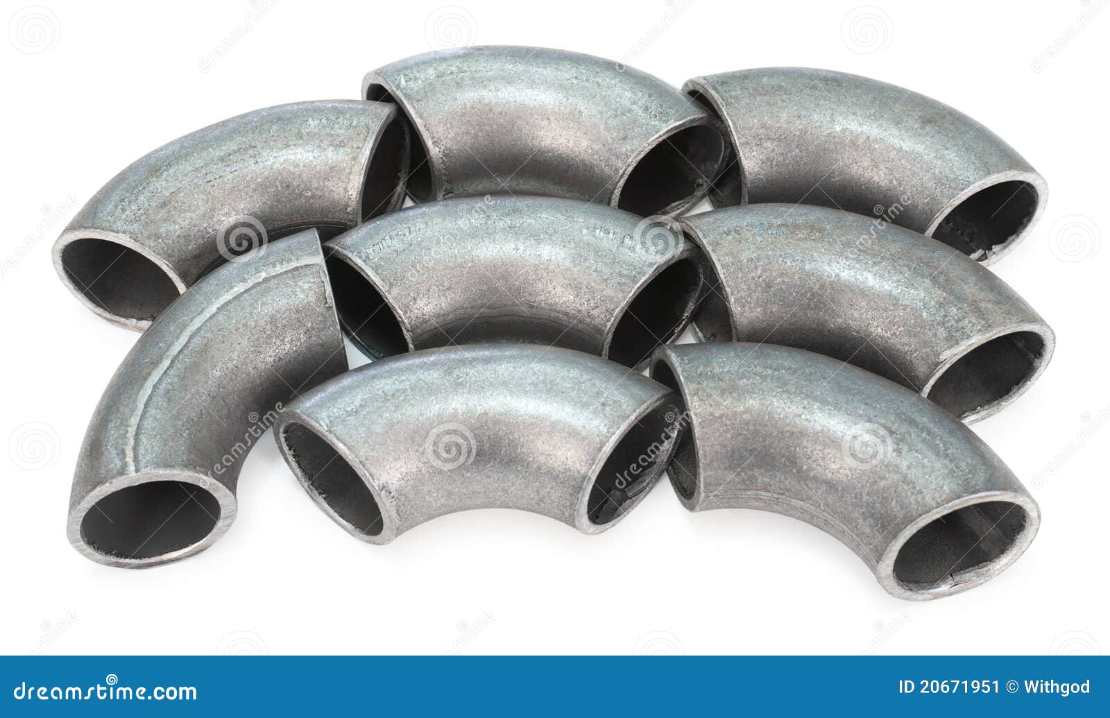 Zinked pipe bends stock image. Image of plated, service - 20671951