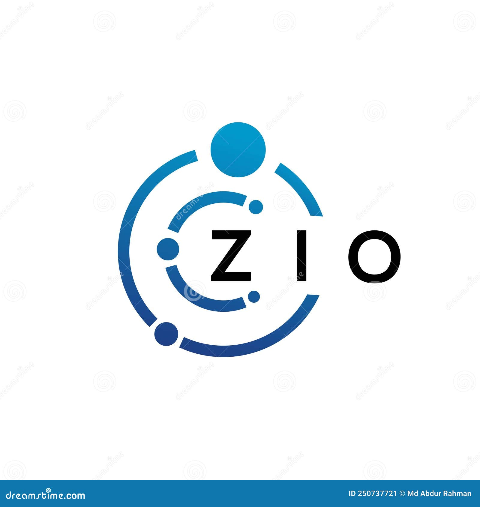 ZIO Letter Technology Logo Design on White Background. ZIO Creative ...