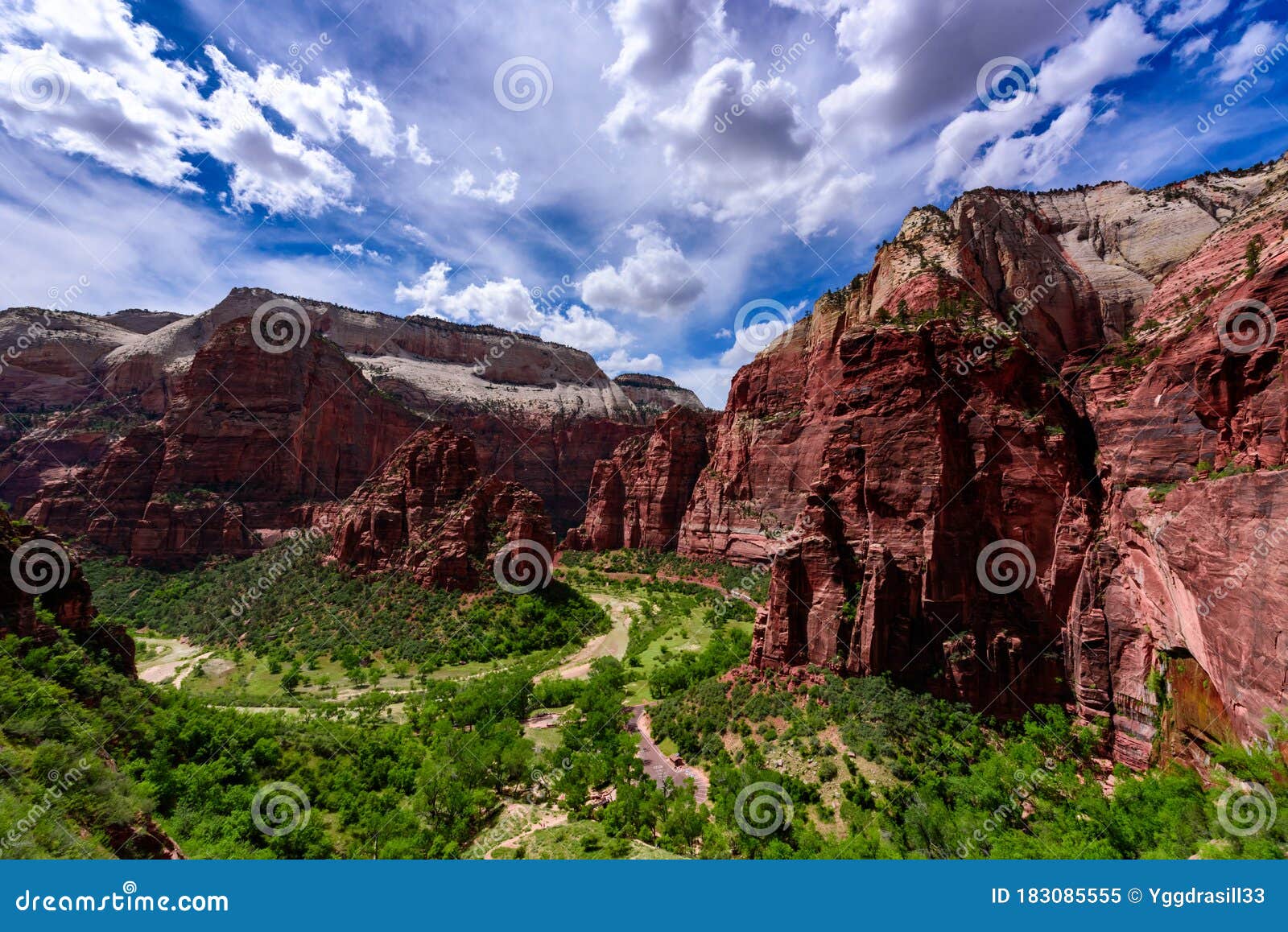 Zion Big Bend and Angel Landing Stock Image - Image of scenic, backpack ...