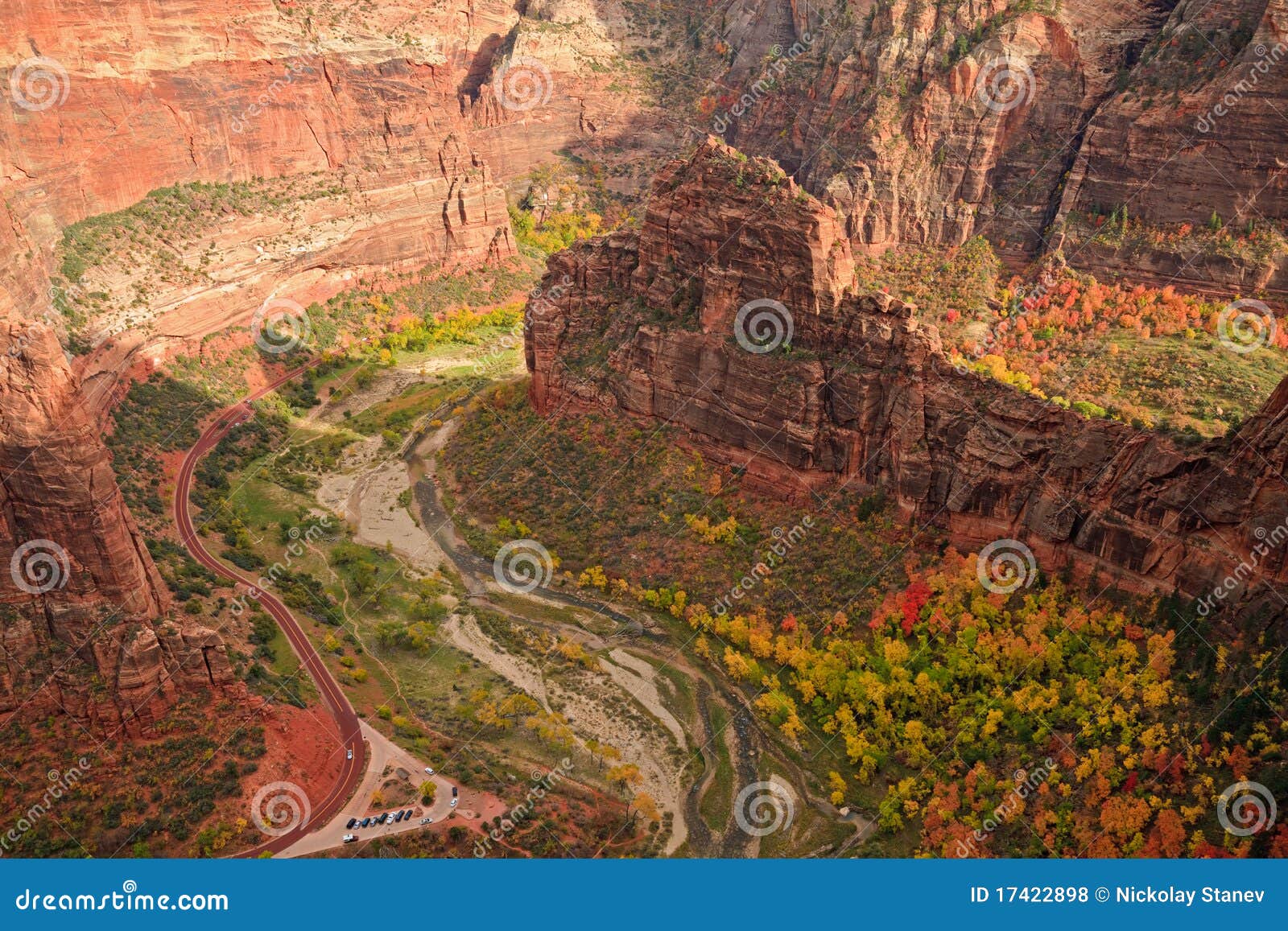 Zion Canyon Big Bend stock photo. Image of landing, green - 17422898