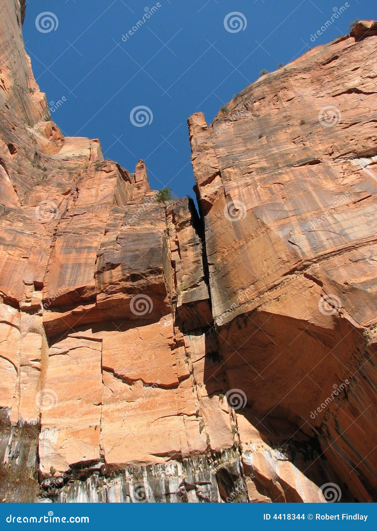 Zion Cliff Split stock photo. Image of crack, utah, america - 4418344