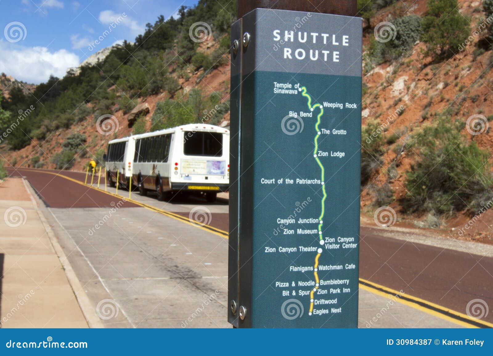 Zion National Park Shuttle Bus Fotografía editorial - Imagen de ...