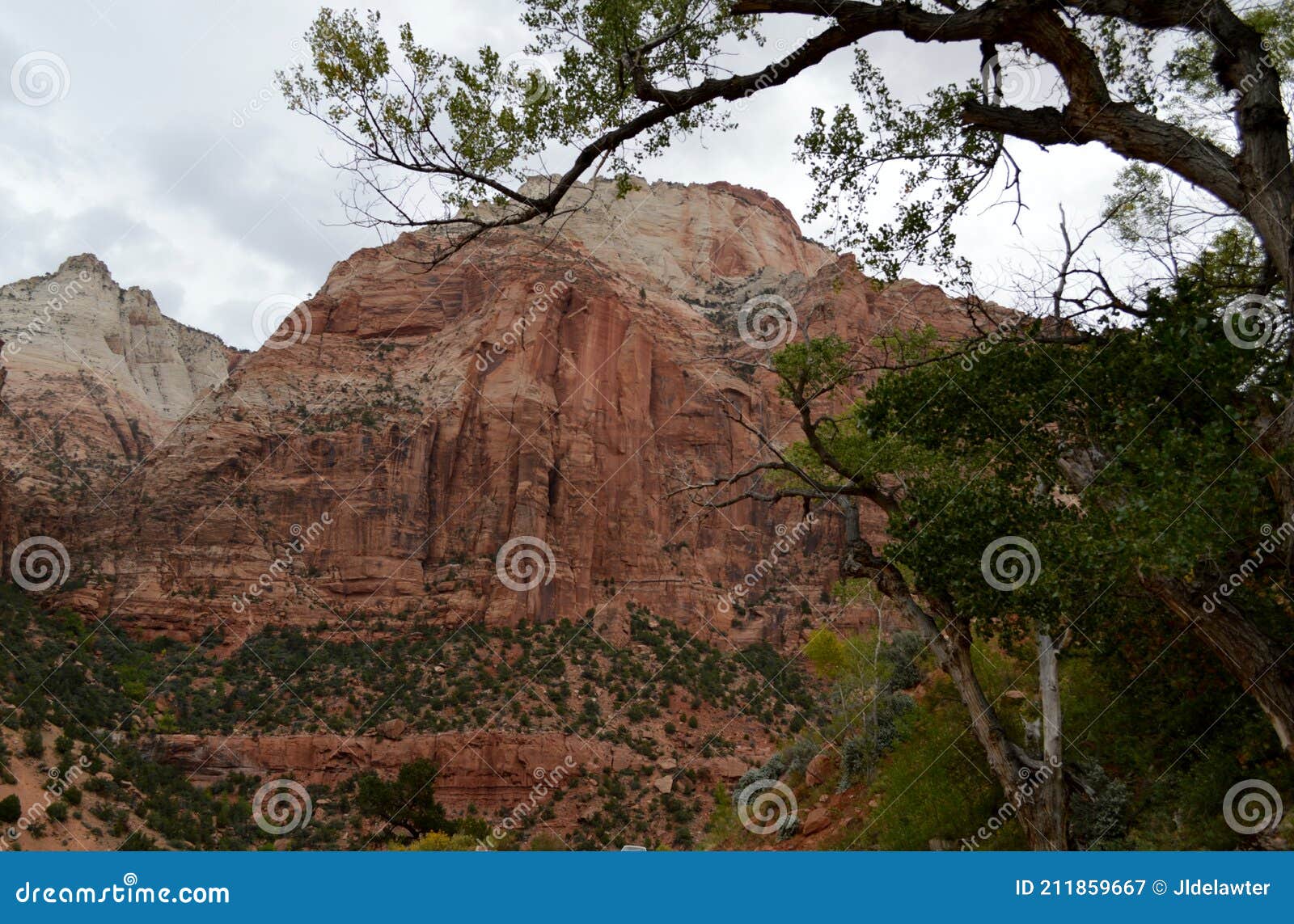 Beautiful Red Mountains in Zion National Park Utah Stock Image - Image ...