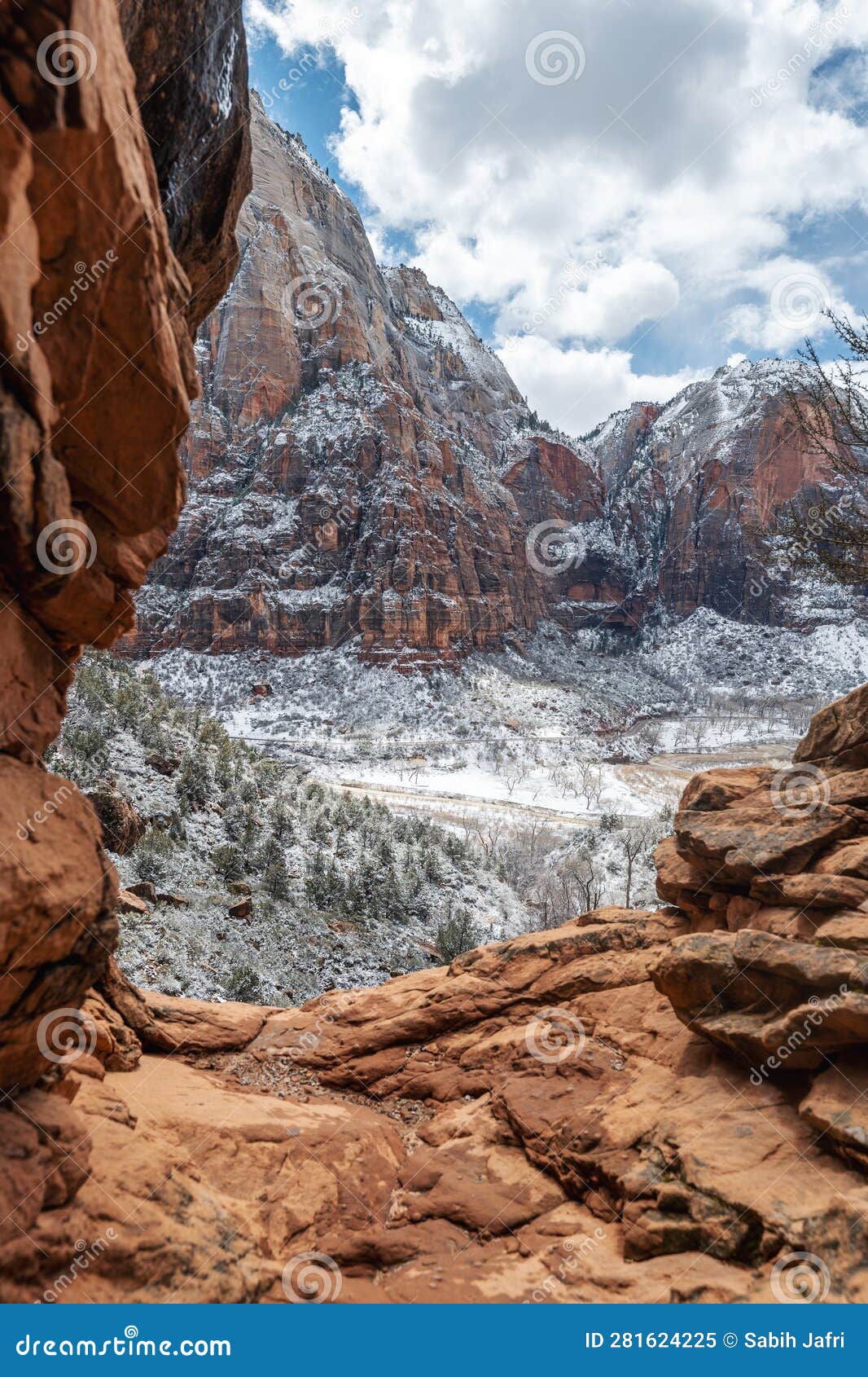 Zion National Park in the Winter Stock Image - Image of orange, climb ...