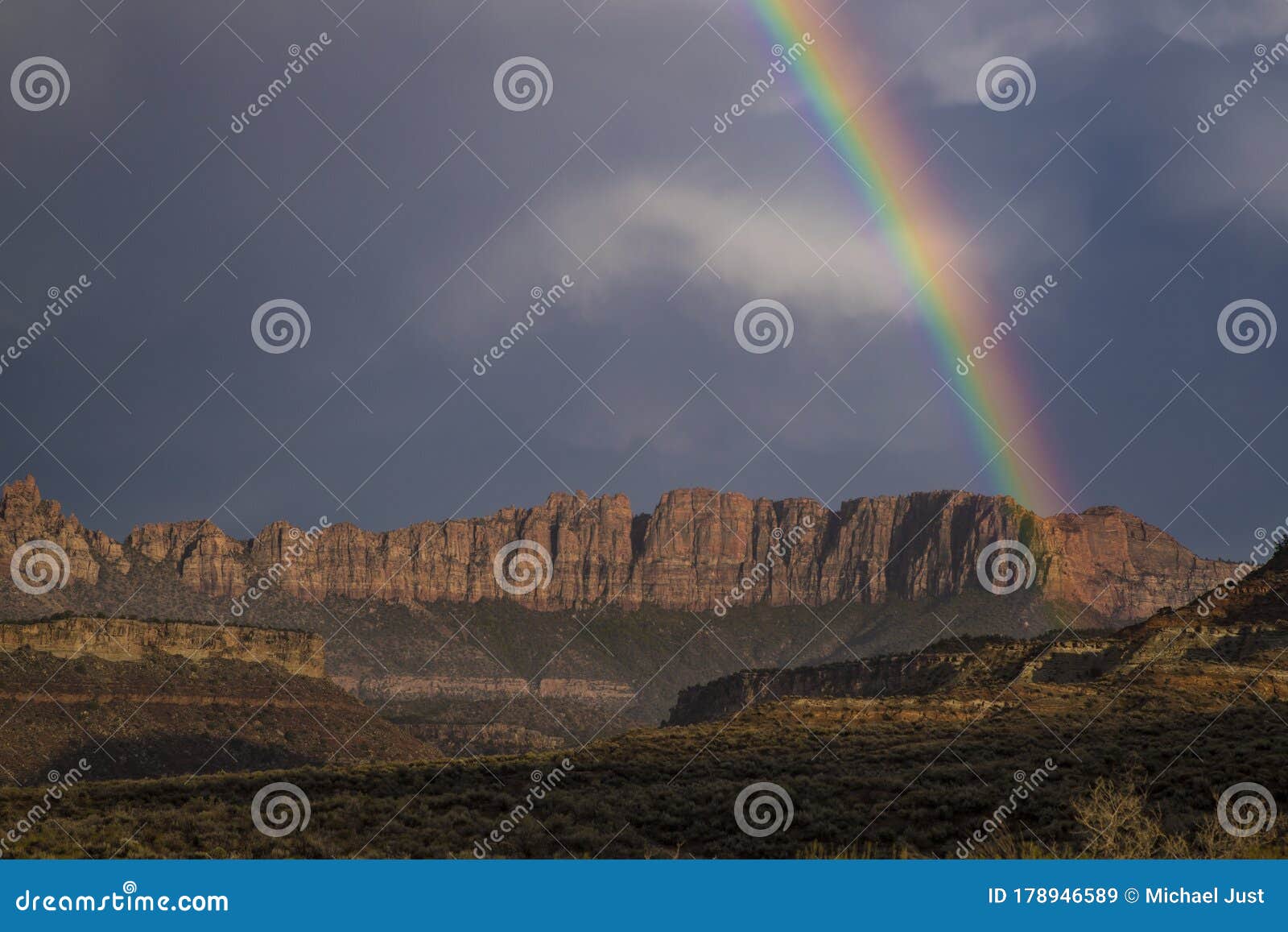 Zion Rainbow stock image. Image of zion, southwest, rain - 178946589