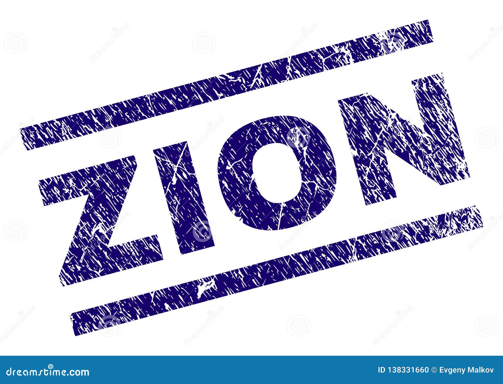 Scratched Textured ZION Stamp Seal Stock Vector - Illustration of ...