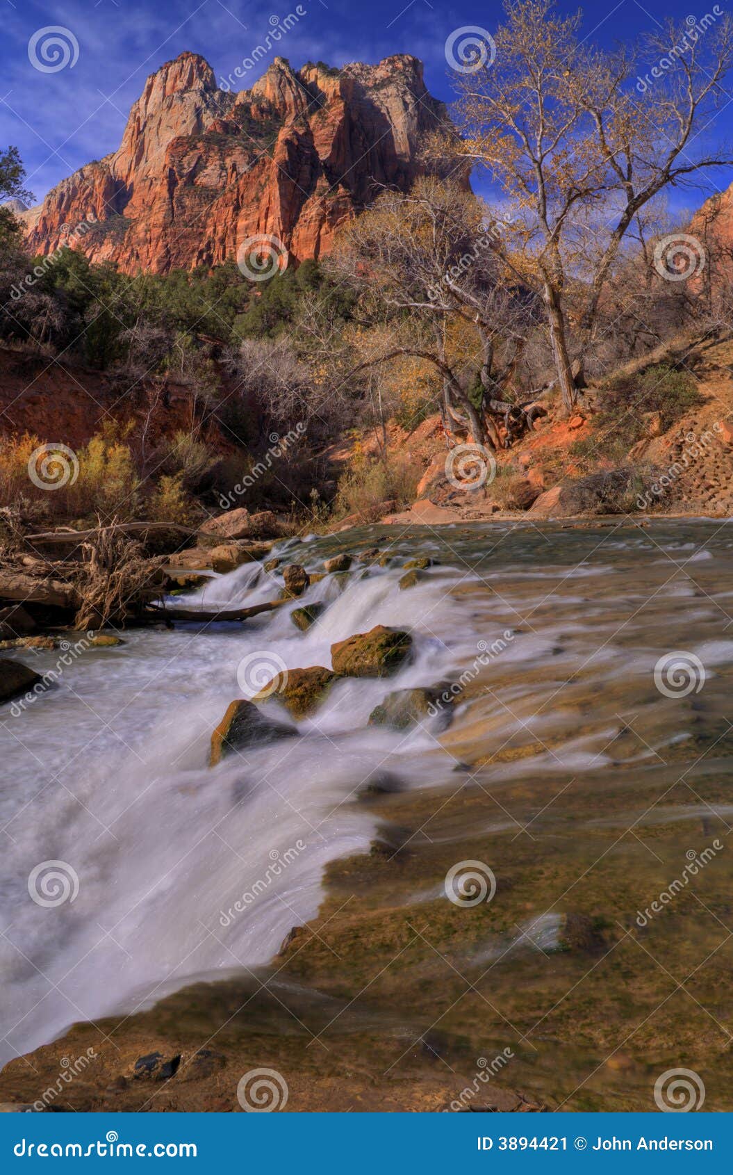 Zion Waterfall stock image. Image of national, orange - 3894421