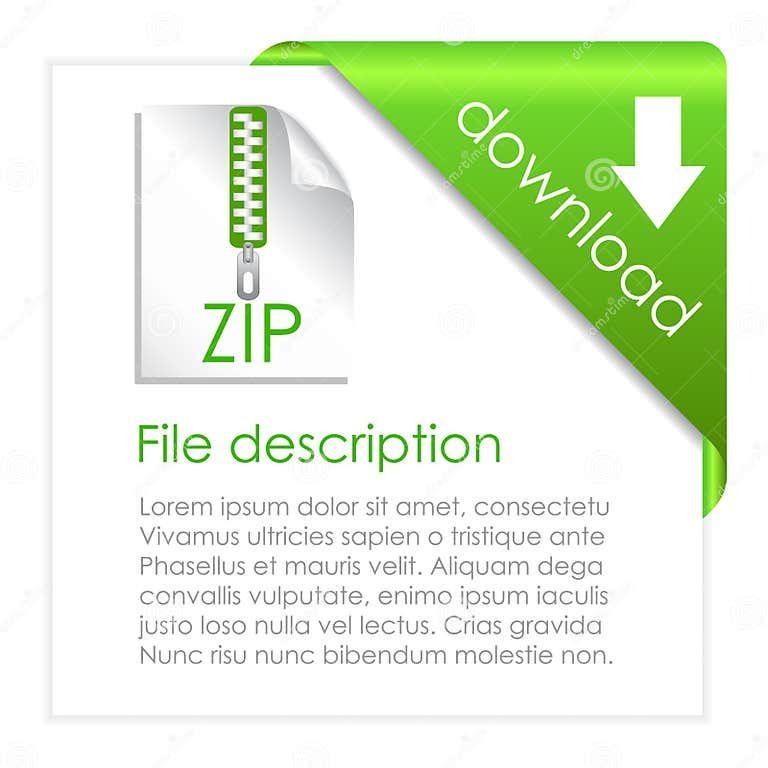 Zip archive download stock vector. Illustration of card - 31258991
