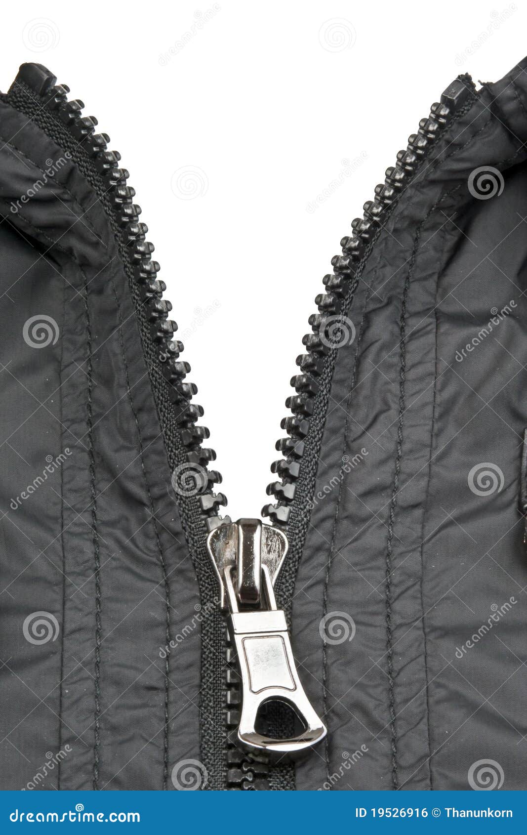 Zip of black jacket stock photo. Image of textile, coat - 19526916