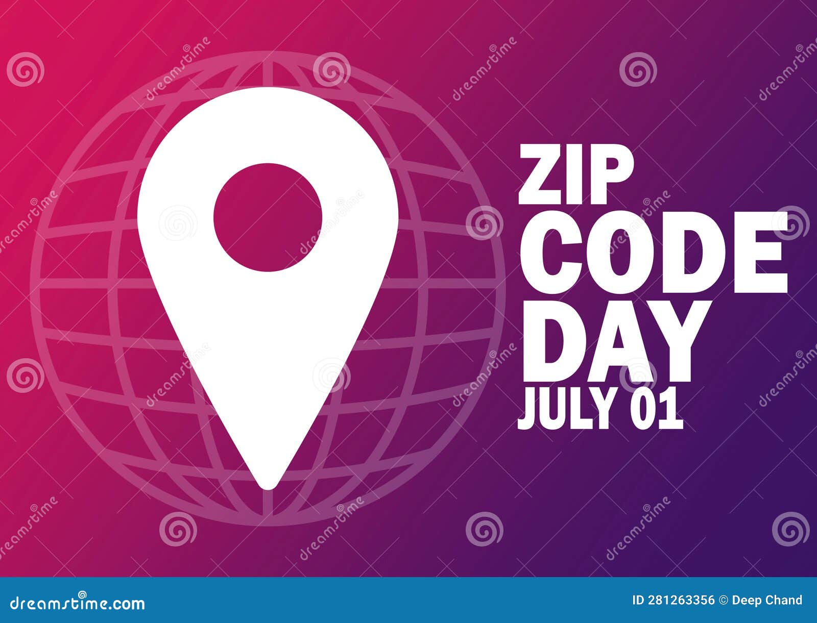 Zip Code Day stock vector. Illustration of advertising - 281263356