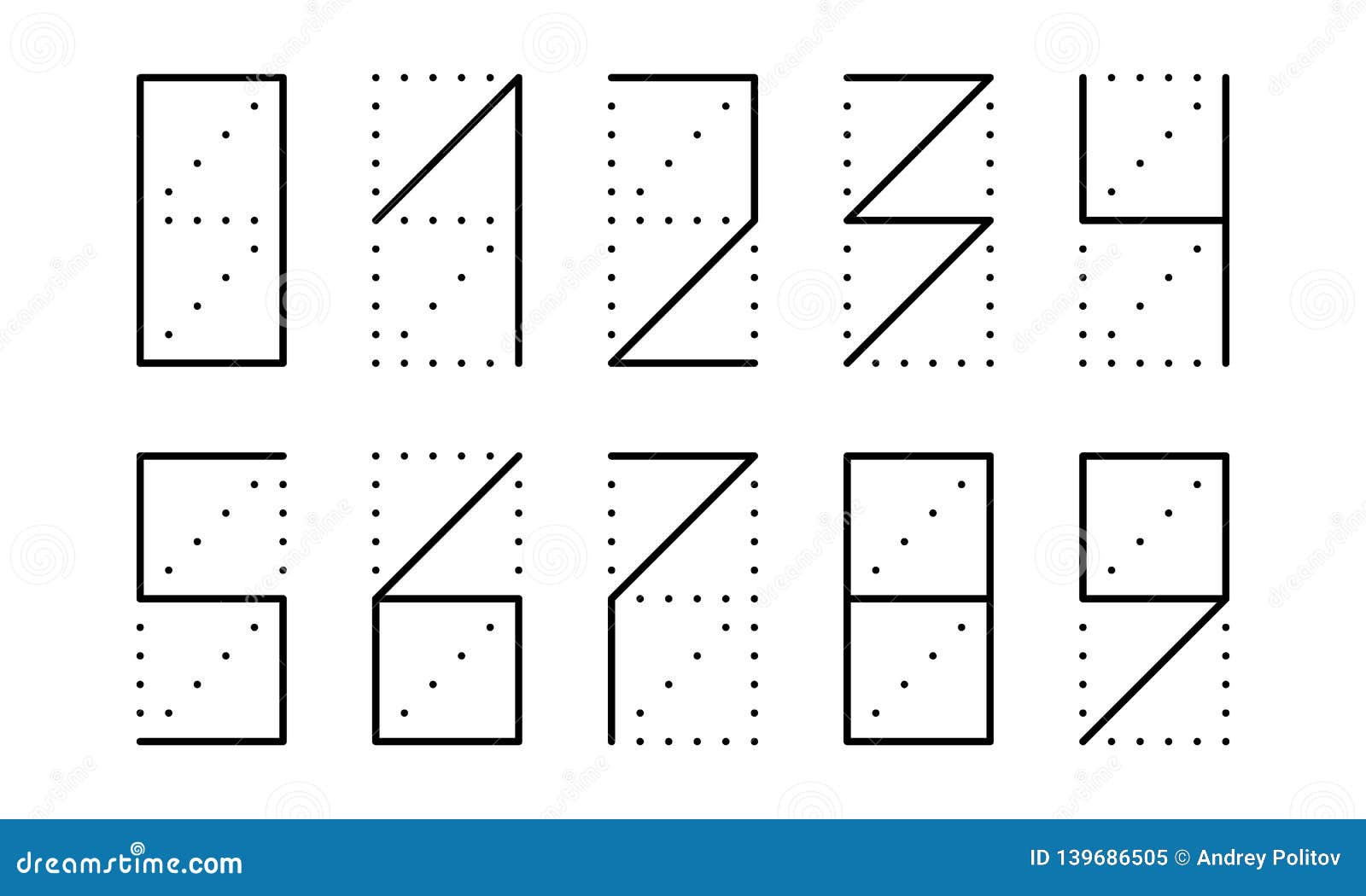 Zip Code Numbers for Envelope or Postcard, Vector Stock Vector ...