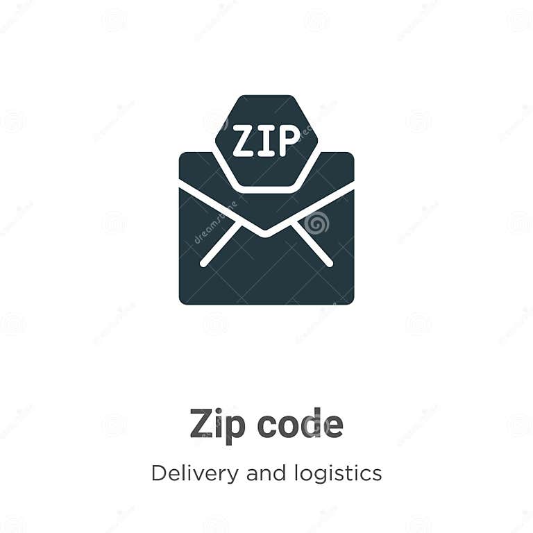 Zip Code Vector Icon on White Background. Flat Vector Zip Code Icon ...