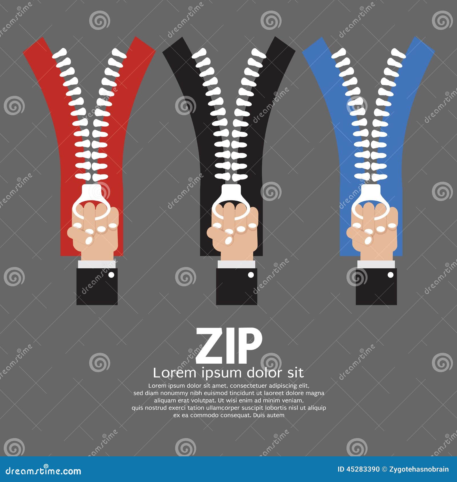 Zip Con La Raccolta Della Mano Illustrazione Vettoriale - Illustrazione ...