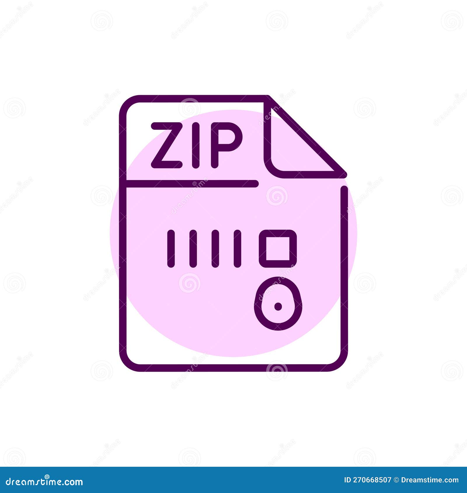 ZIP File Color Line Icon. Format and Extension of Documents Stock ...