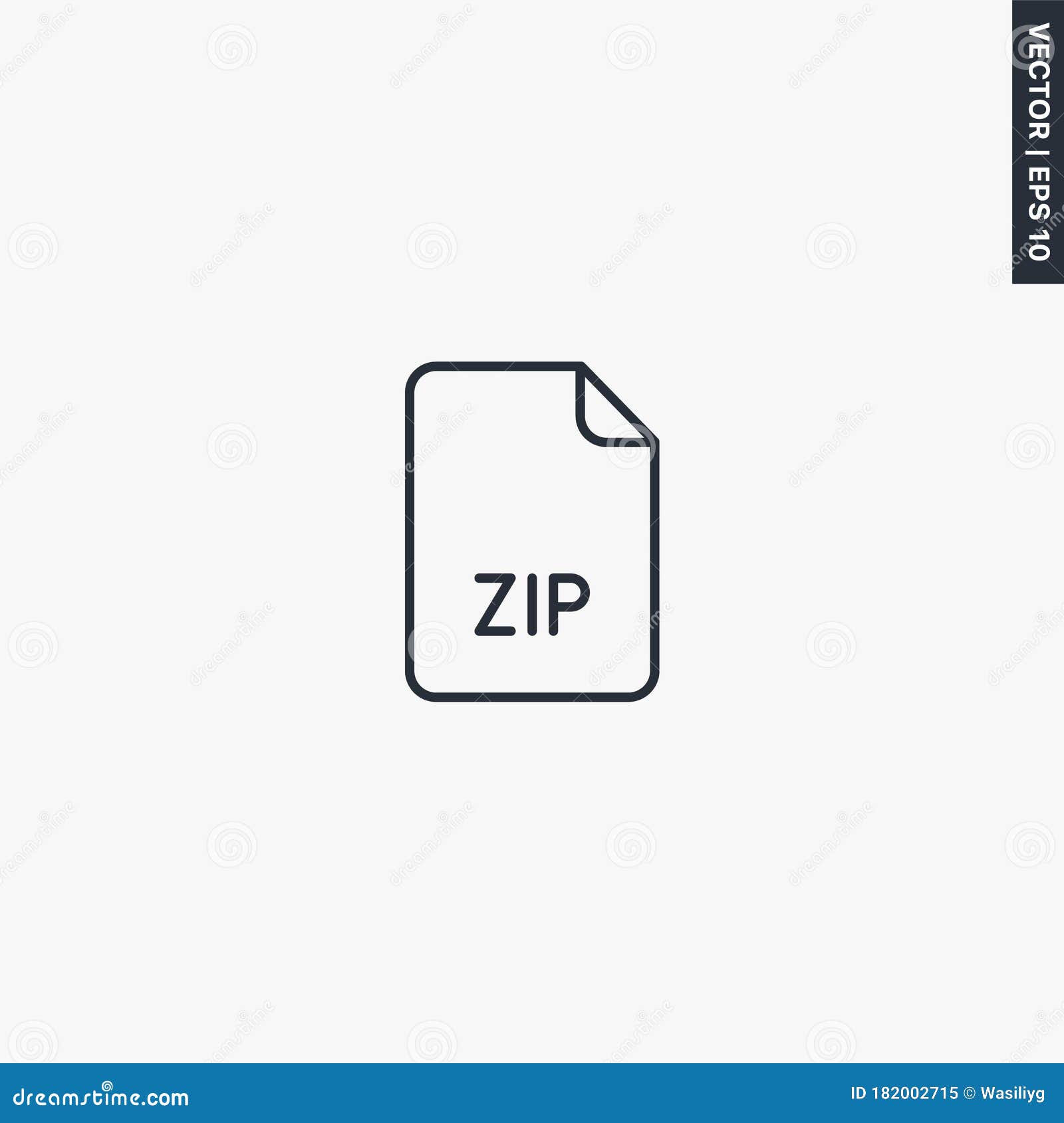 ZIP File Format, Linear Style Sign for Mobile Concept and Web Design ...