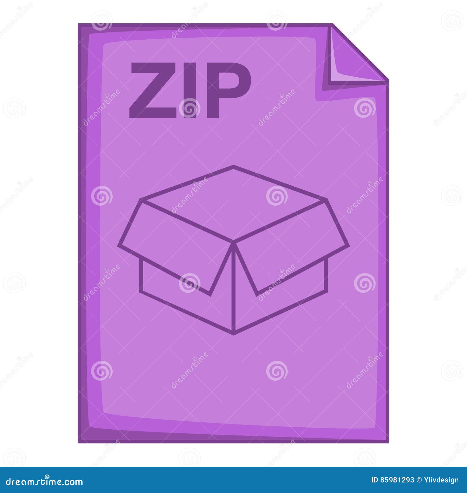 ZIP File Icon, Cartoon Style Stock Vector - Illustration of internet ...