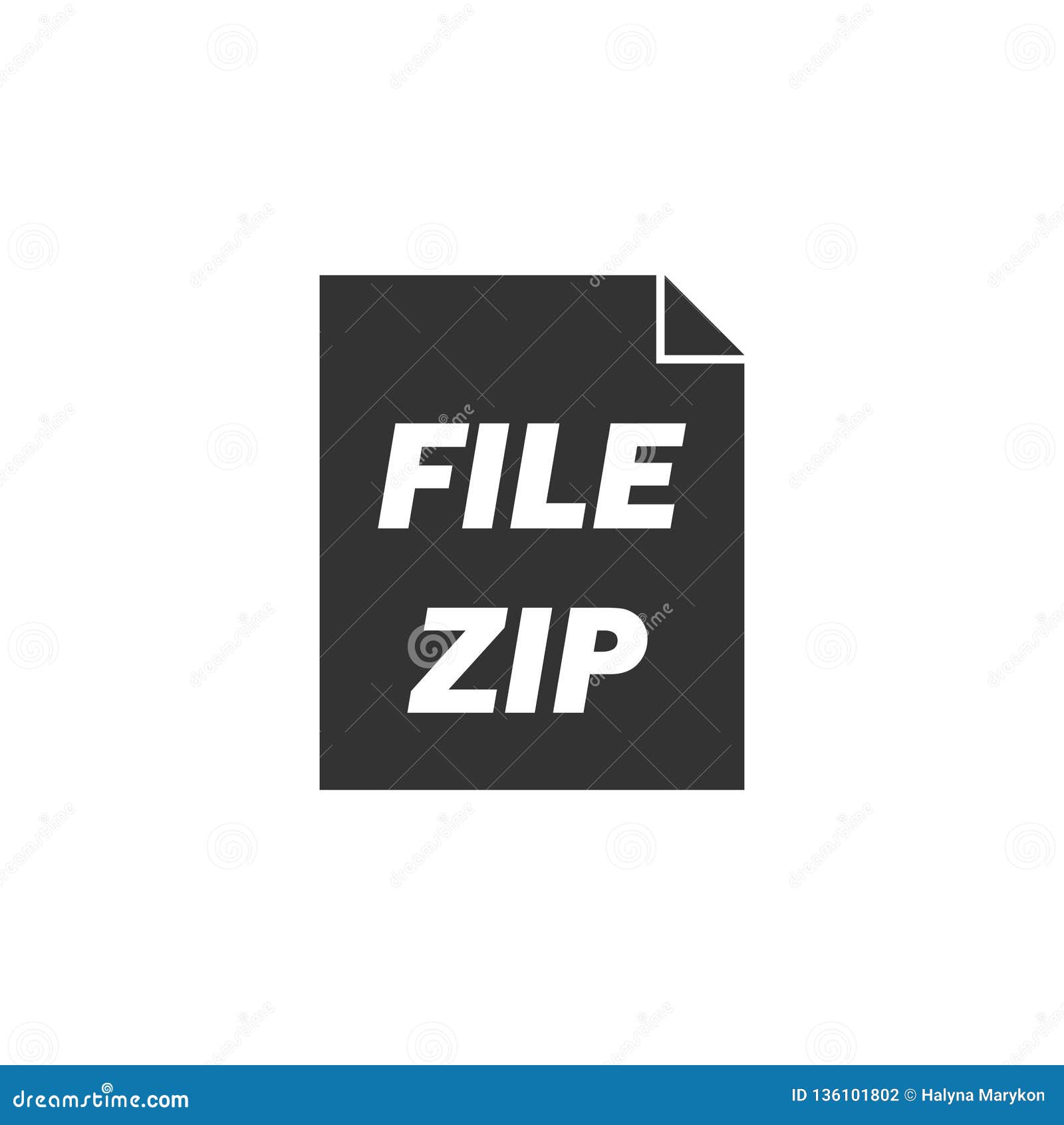 ZIP file icon flat stock vector. Illustration of archived - 136101802