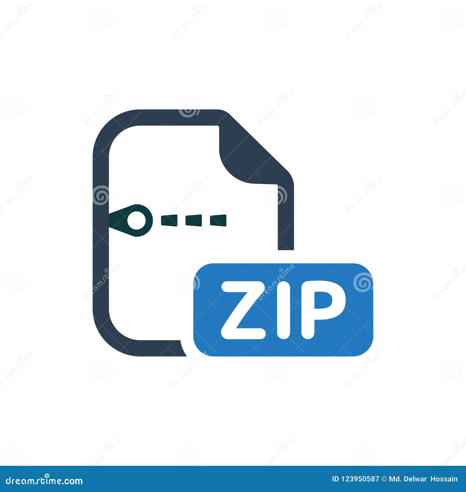 Zip file icon stock vector. Illustration of symbol, compressed - 123950587