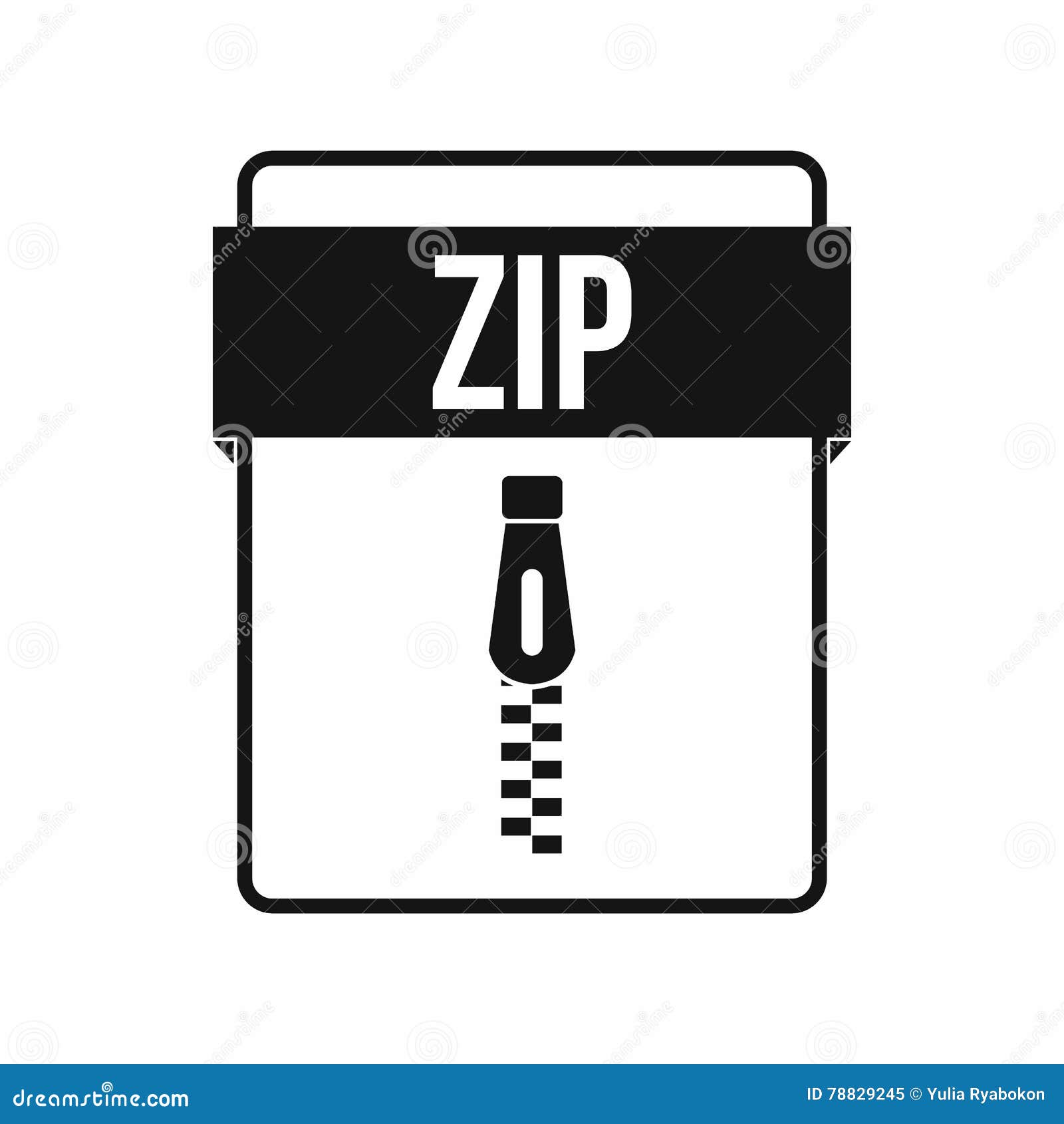ZIP File Icon, Simple Style Stock Vector - Illustration of rectangle ...