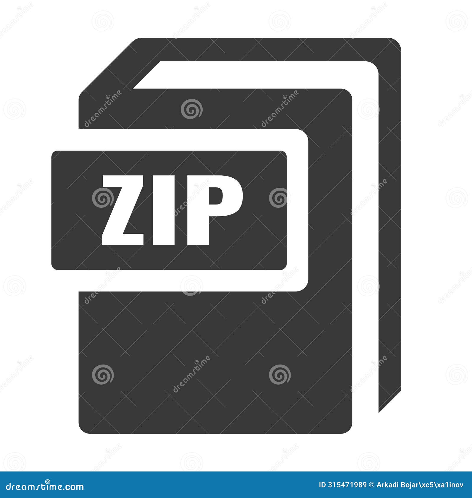 Zip file vector icon stock vector. Illustration of folder - 315471989