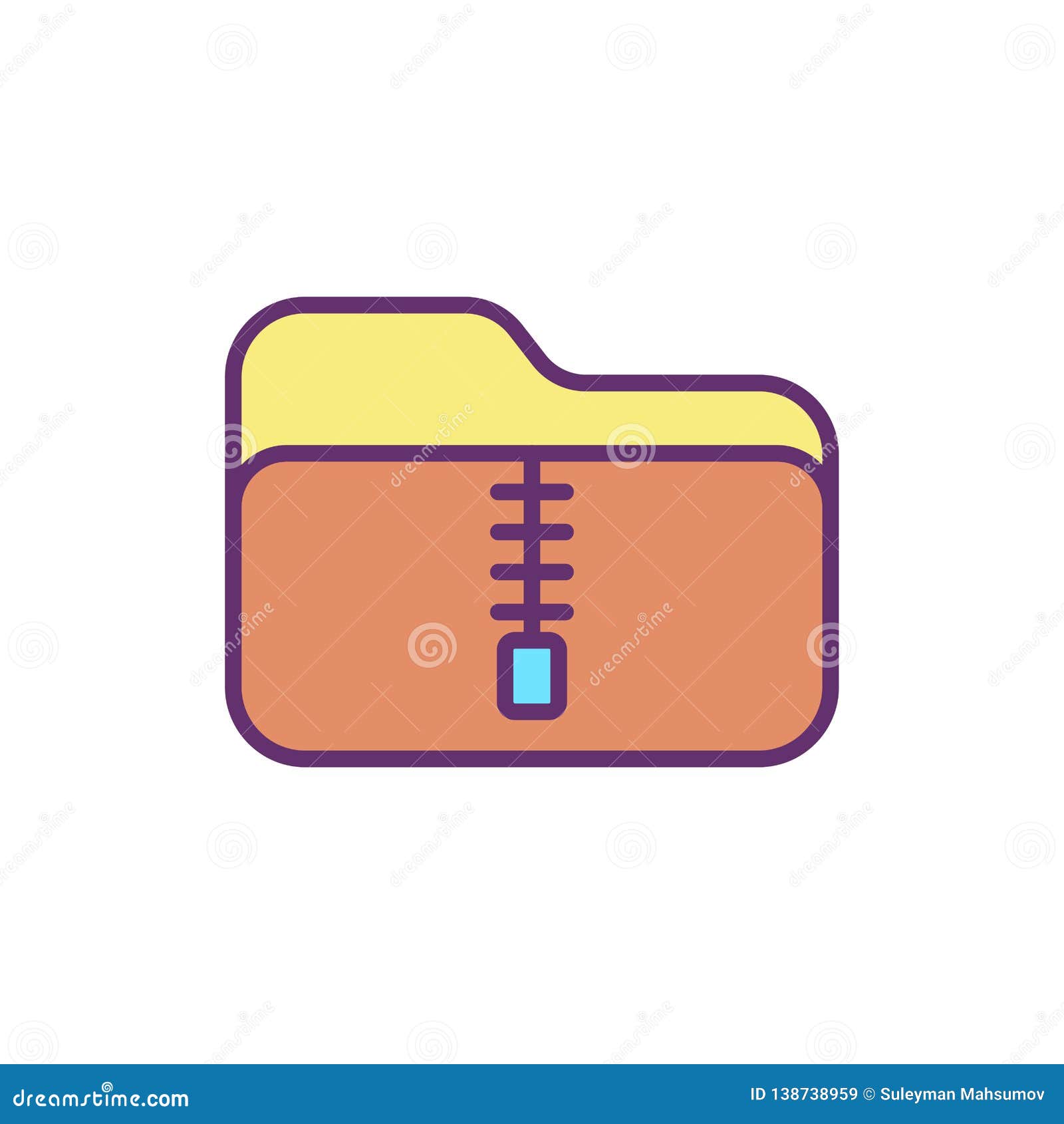 Zip Folder Flat Vector Icon Sign Symbol Stock Vector - Illustration of ...