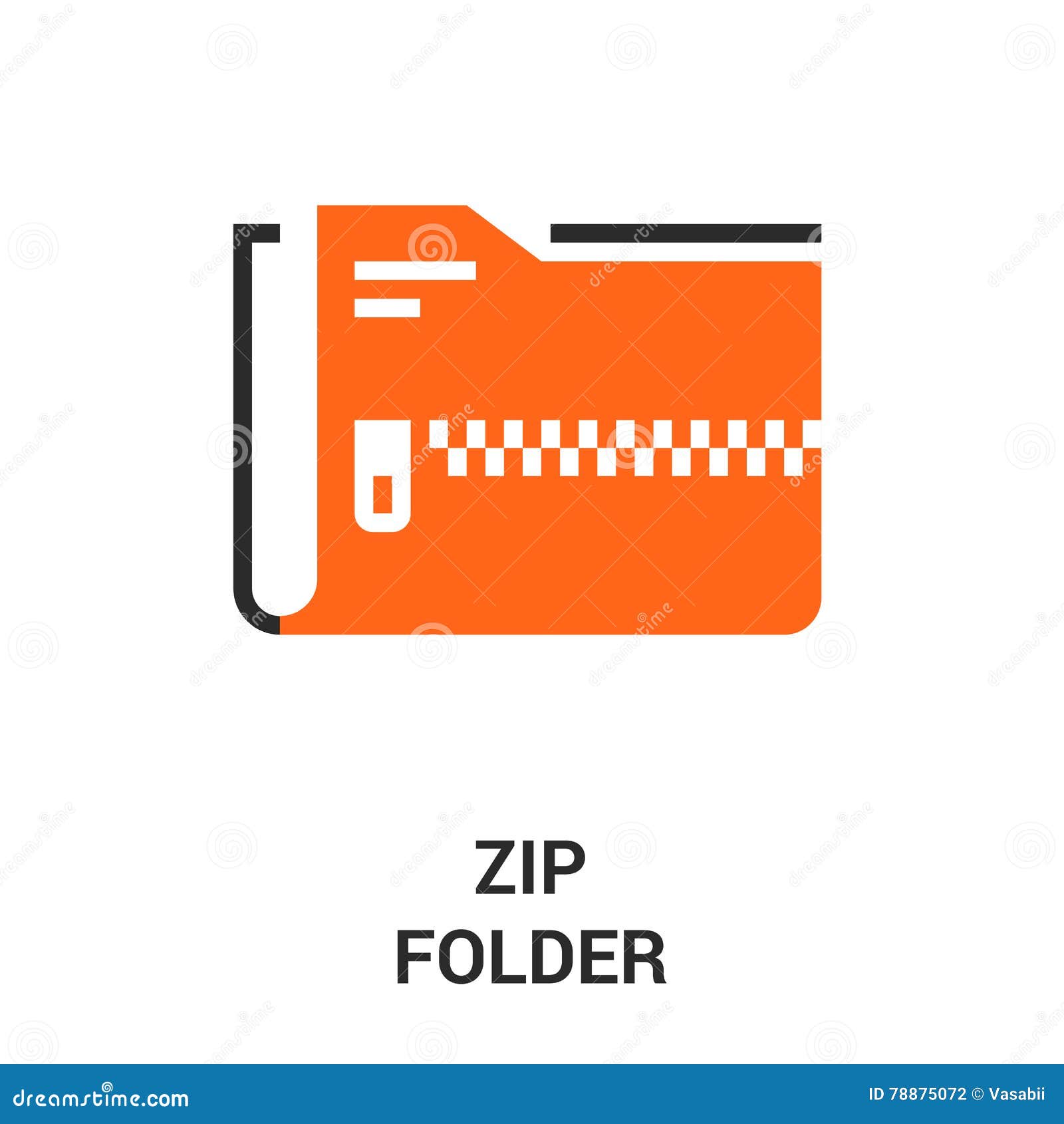 Zip folder icon stock vector. Illustration of archive - 78875072