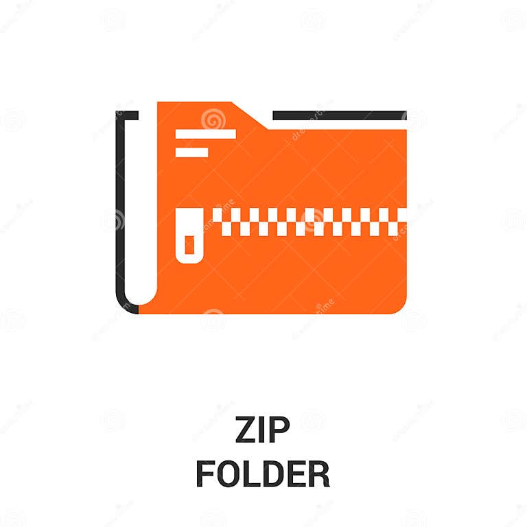 Zip folder icon stock vector. Illustration of archive - 78875072