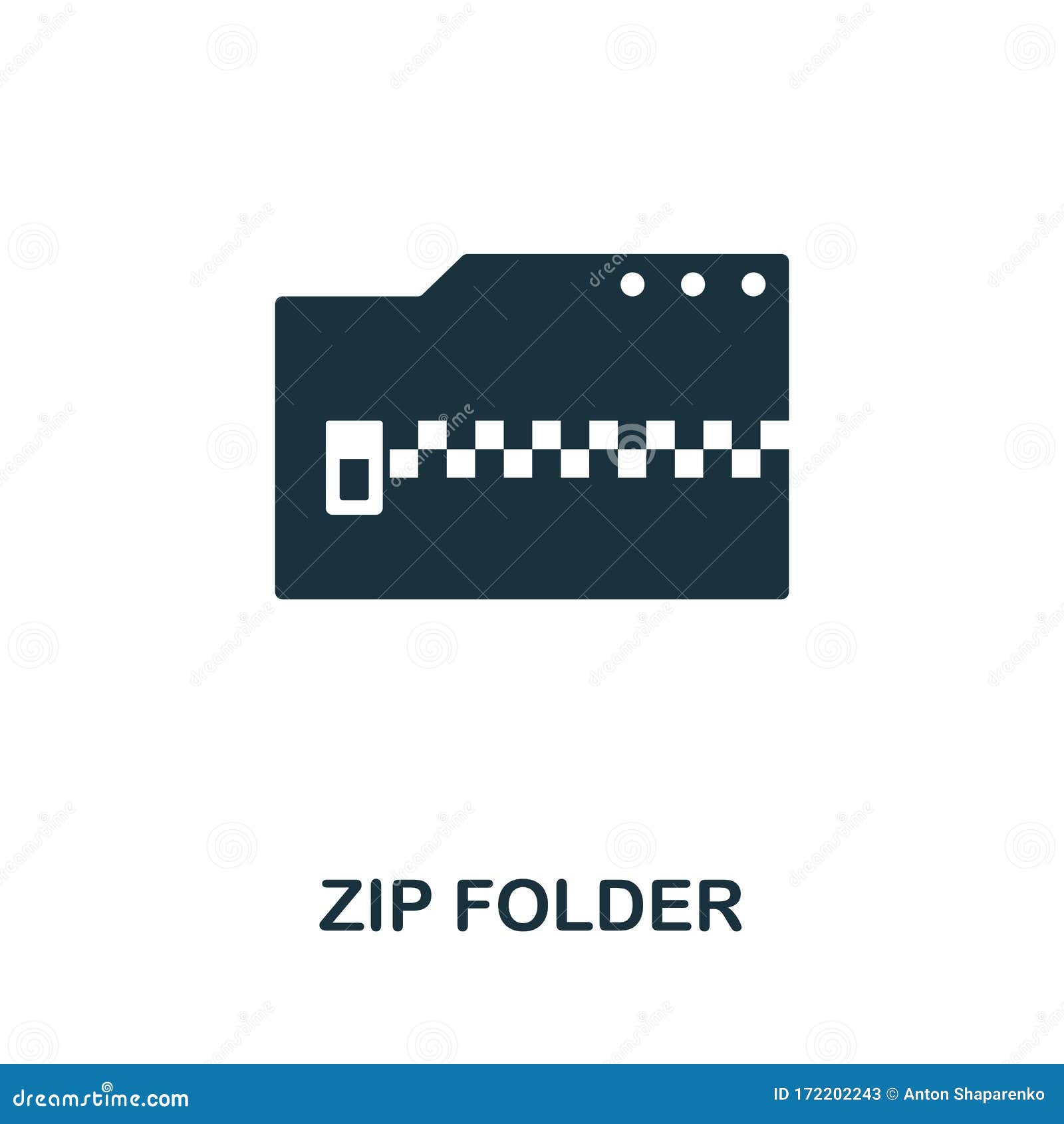 Zip Folder Icon. Simple Element from Data Organization Collection Stock ...