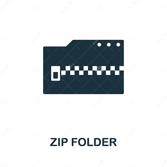 Zip Folder Icon. Simple Element from Data Organization Collection Stock ...